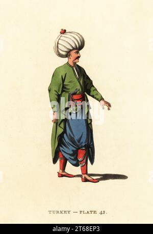 military, Turkey, infantry, Janissaries in the 18th century, engraving ...
