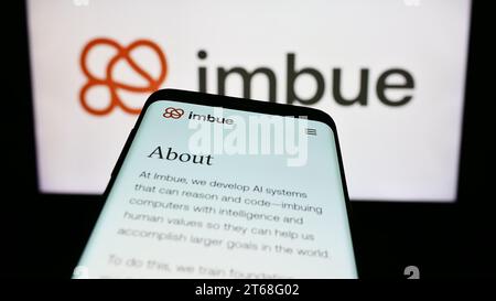 Mobile phone with website of US AI infrastructure company Anyscale Inc ...