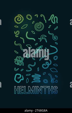 Helminth colored vector icons - Helminths Intestinal Worms concept ...