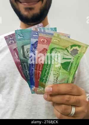 Jordanian dinar paper money. Jordan national currency banknotes Stock ...
