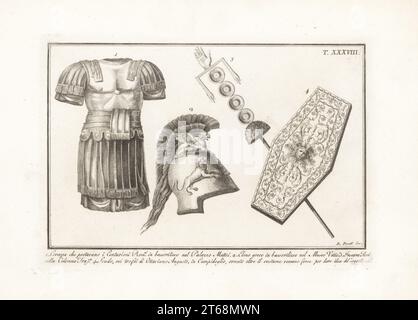 Roman shield or scutum in the Capitol among the trophies of Augustus 1 ...