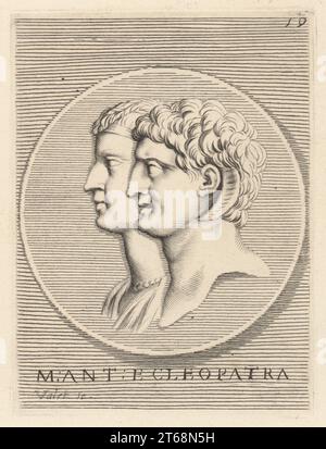 Heads of Mark Antony and Cleopatra. Marcus Antonius, Roman politician ...