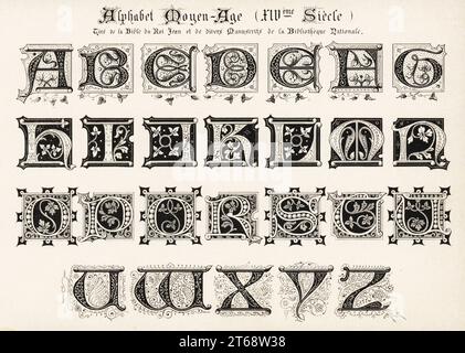 Alphabet of decorative initial letters taken from manuscripts of the ...