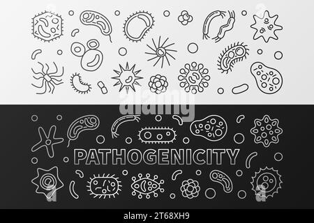 Set of 2 Pathogenicity horizontal banners. Vector concept illustration ...