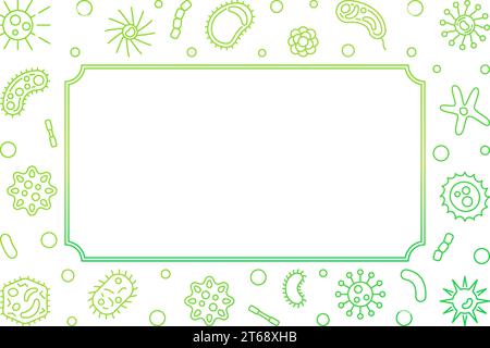 Microorganism vector horizontal banner. Virology and microbiology ...