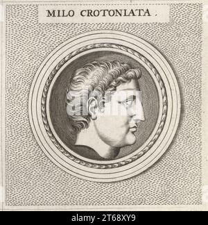 Milo of Croton, famous ancient Greek athlete, 6th century BC. Champion ...