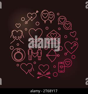 Intimate Relationship vector colored outline illustration or banner on ...