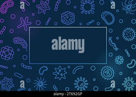 Microorganisms horizontal colorful frame with place for your text ...