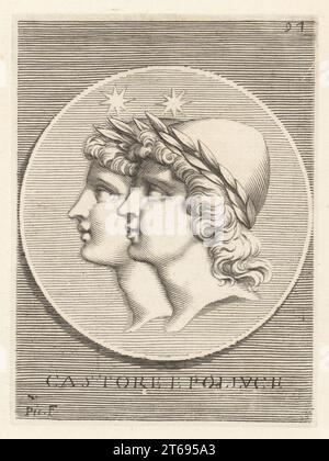 Castor and Pollux, twin half-brothers in Roman mythology, Polydeukes in ...