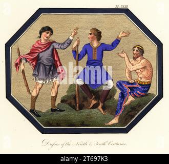 Anglo Saxon man in tunic without mantle (19), Anglo Saxon man in tunic ...