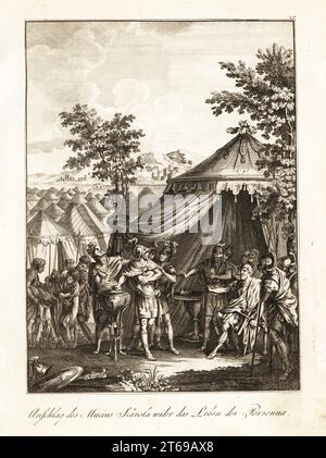 Lars Porsena, Etruscan king of Clusium, presenting Roman hostage ...