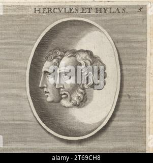 Hercules, Roman mythical hero, and Hylas, his servant and companion ...