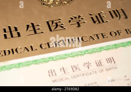 Chinese Medical Certificate of Birth,Birth Certificate in China Stock ...