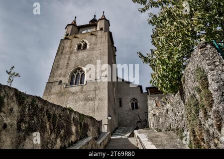 Castle, Orbe, canton, VD, Vaud, Western Switerland, Romandie, village ...