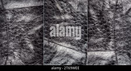 Collection of images with black leather textures, Fake alligator skin ...