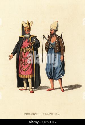 military, Turkey, infantry, Janissaries in the 18th century, engraving ...