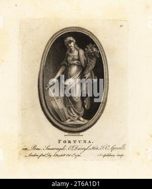Fortuna, Roman goddess of fortune, personification of luck, full length ...