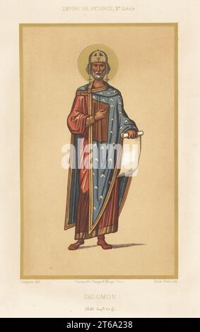 King Solomon in imperial costume of the Byzantine Empire, 10th century ...
