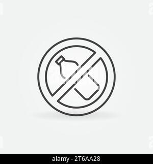 Not Allowed Plastic Bottle vector thin line concept icon or design ...