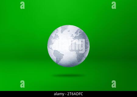 Snowball world globe isolated on white background. Environmental ...