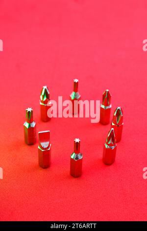 Set of drill bits with different shapes Stock Photo - Alamy