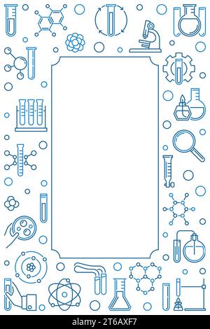 Vertical frame with Chemistry outline icons. Vector modern illustration ...