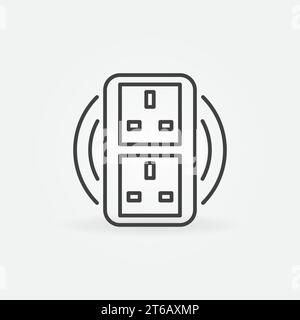 Double smart socket vector concept icon or symbol in outline style ...