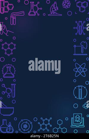 Vertical frame with Chemistry outline icons. Vector modern illustration ...