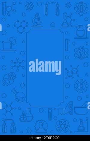 Vector Chemistry vertical outline concept illustration. Chemical ...