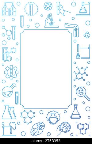 Vertical frame with Chemistry outline icons. Vector modern illustration ...