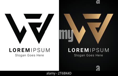Luxury Initial WF or FW Monogram Text Letter Logo Design Stock Vector ...