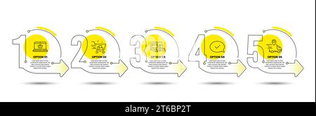 Infographic timeline with icons and 6 steps. Buying process with ...