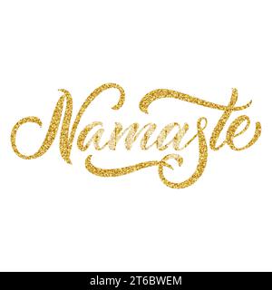 Hand drawn Namaste lettering. Indian greeting, Hello in Hindi. Stylish ...