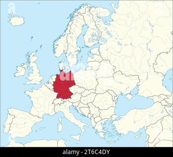 Location map of the FEDERAL REPUBLIC OF GERMANY, EUROPE Stock Vector ...
