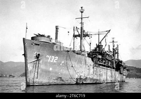 USS Barnwell (APA-132) at anchor, circa in 1945-1946 Stock Photo - Alamy