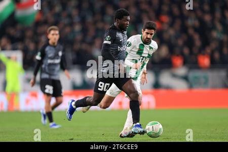 Christopher Bonsu Baah (90) of Genk pictured in a duel with Maxim De ...