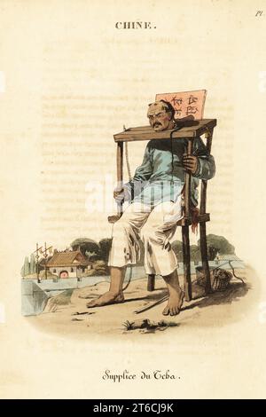 The punishment of the Wooden Collar - A punishment in China, circa 1800 ...