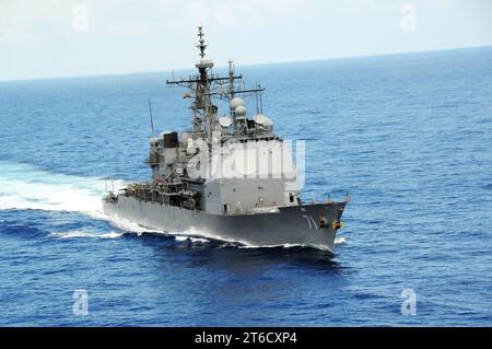 The USS Cape St. George transits the Panama Canal, a key maritime route ...