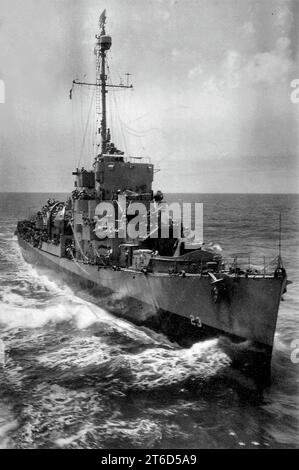 USS Charles R. Greer (DE-23) underway in Puget Sound on 5 April 1945 ...