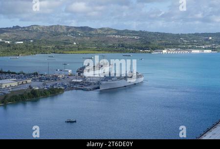 APRA HARBOR, Guam (March 15, 2018) An aerial view from above U.S. Naval ...