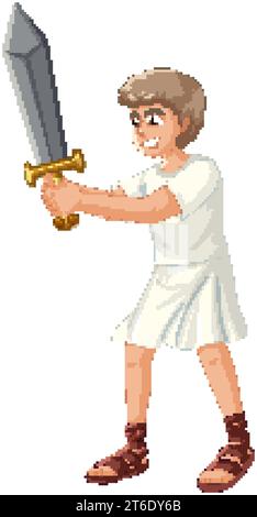 David, from the biblical story of David and Goliath, playing a lyre to ...