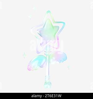 transparent crystal magic stick 3d object graphic Stock Photo - Alamy