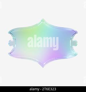transparent crystal label frame 3d object graphic Stock Photo - Alamy