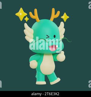 dragon 3d graphic winking and thumbs up Stock Photo - Alamy