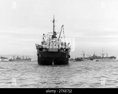 USS Clearfield (APA-142) off San Francisco, California (USA), on 23 May ...