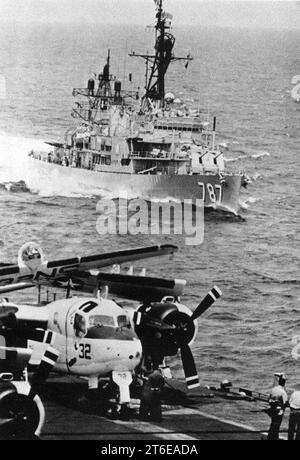 The USS James E. Kyes (DD-787) is refueled at sea in 1965 ...