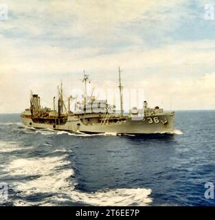 USS Kennebec (AO-36) underway at sea on 9 May 1964 (USN 1106517 Stock ...