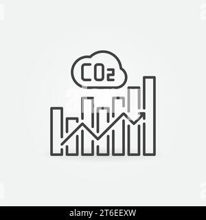 Carbon Dioxide CO2 Bar Chart with Arrow vector concept modern icon or ...