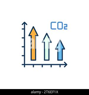 Carbon Dioxide CO2 Chart with Arrows vector thin line concept icon or ...