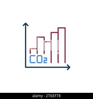 CO2 Graph - Carbon Dioxide Bar Chart with Arrow vector thin line ...